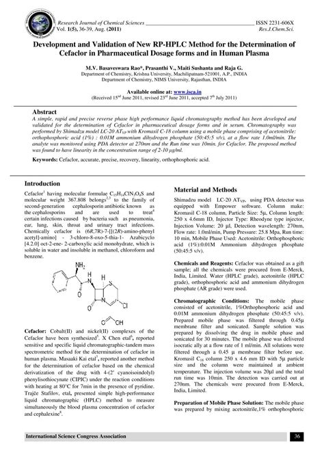 Development And Validation Of New Rp Hplc Method For Isca