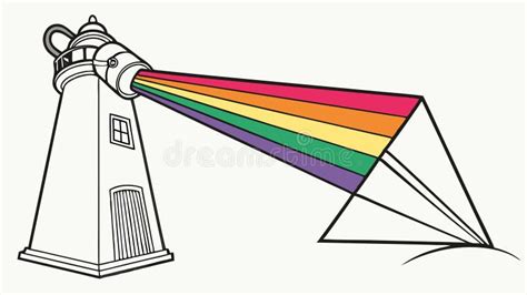 Lighthouse With Rainbow Light Guidance And Hope Concept Vector Design Generative Ai Stock