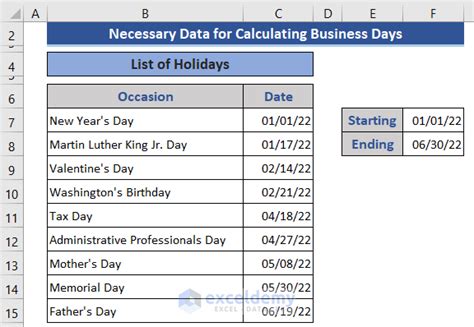 How To Create Business Days In Excel Design Talk