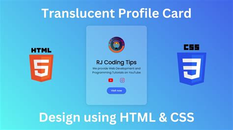 Creating A Stunning Translucent Profile Card Design Html And Css