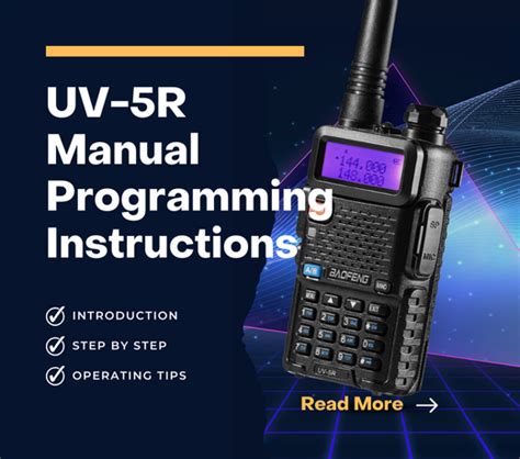 Baofeng Uv 5r Step By Step Manual Programming Instructions