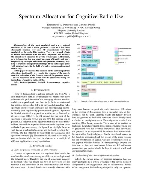 Pdf Spectrum Allocation For Cognitive Radio Use