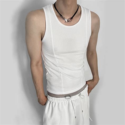 대일공업 Nle 남자 머슬핏 골지 민소매 나시 망고나시 위시버킷