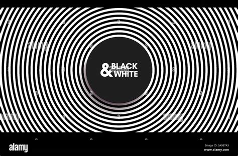 Concentric Circles Pattern Black And White Design With Optical Illusion Abstract Striped