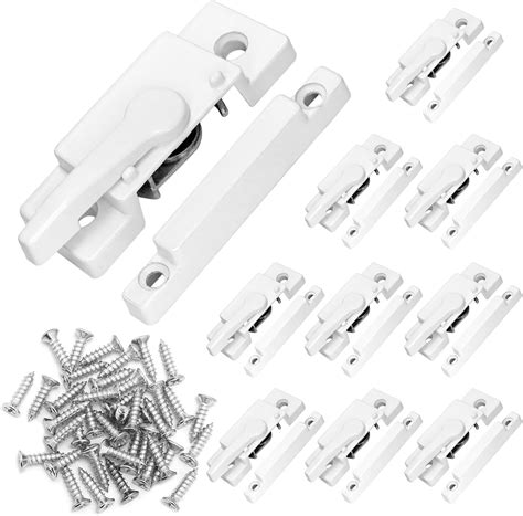 Qwork 1qwork 10 Pack Sliding Window Sash Locks Cam Action White Double Hung Window Sash Lock