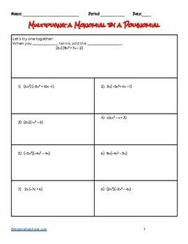 Unit 7 Polynomial Expressions Factoring Multiplying Monomials Binomials