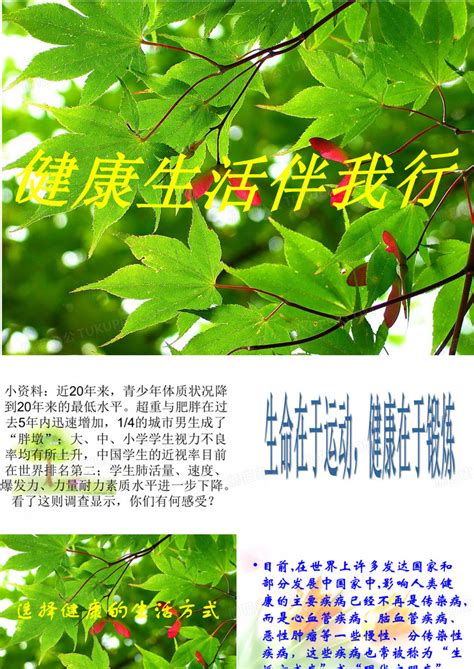 健康生活伴我行PPT模板下载 编号qoewbdzx 熊猫办公