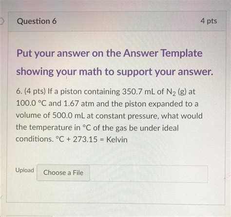 solved question 6 4 pts put your answer on the answer