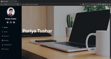 Reactjs Portfolio Frontenddevelopment Webdevelopment Javascript Tushar Poriya