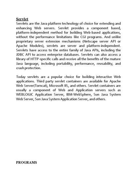 Servlet Programs Download Free Pdf Java Servlet Application Programming Interface