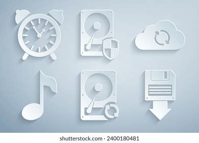 Set Hard Disk Drive Hdd Sync Stock Vector Royalty Free 2400180481 Shutterstock