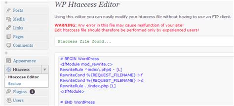 Edit Htaccess File Inside The Wordpress Dashboard Sumtips