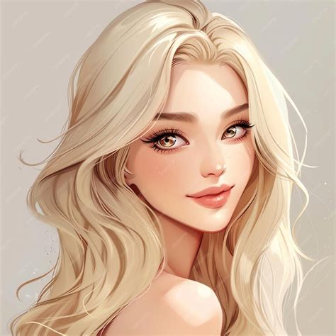 Premium Photo A Drawing Of A Woman With Long Blonde Hair