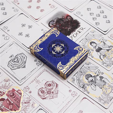 Elegant Blue Themed Playing Cards Acelion