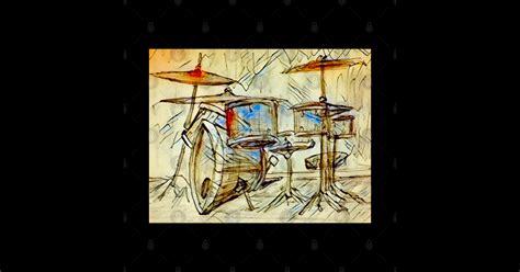 Warped Drum Kit Drum Kit Sticker Teepublic