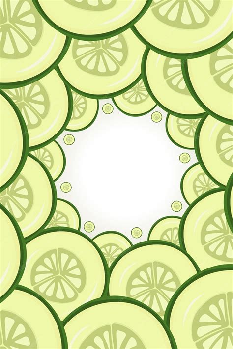 Premium Vector Vegetable Cucumber Border Or Slice Of Cucumber Frame