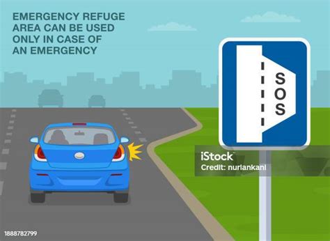 안전 운전 요령 및 교통 법규 비상 레이 바이 사인 규칙 고속도로에서 자동차의 뒷모습입니다 벡터 일러스트 레이 션 템플릿 거리에 대한 스톡 벡터 아트 및 기타 이미지