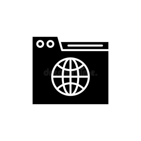 browser icon set visit website webpage vector symbol browse web page