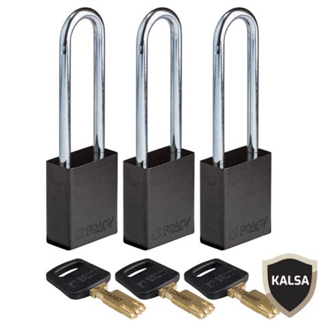 150217 Black Keyed Alike Safekey Aluminum Padlocks With Steel Shackle Brady Pt Kalsa
