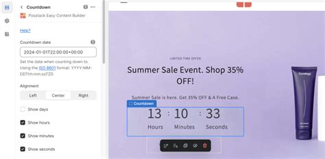 Block Countdown Posstack Documentation