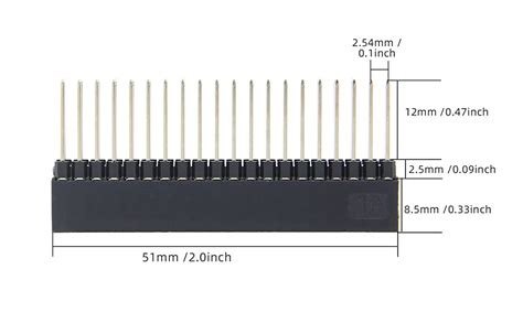 Geekworm 2x20 40 Pin Stacking Female Header Kit For Raspberry Pi 5 Specifications