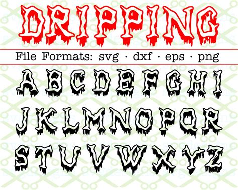 Dripping Halloween Font Cricut And Silhouette Files Svg Dxf Eps Png Monogramsvgcom By Svg Designs