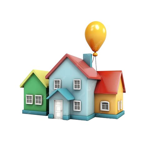 Cartoon Home Background High Quality 3d Render Hotel Housing Roof