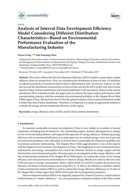 Pdf Analysis Of Interval Data Envelopment Efficiency Model