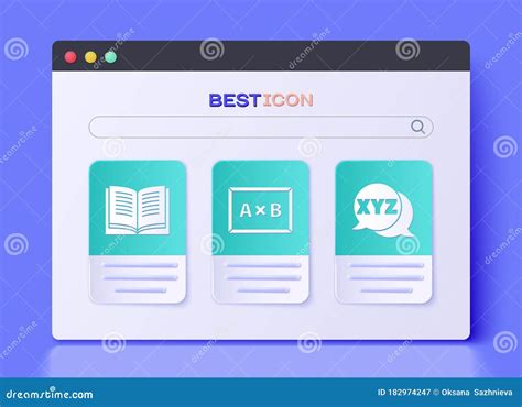 Set Chalkboard Open Book And Xyz Coordinate System Icon Stock Vector Illustration Of Icon