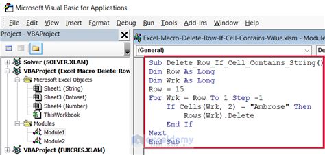 How To Delete Row If Cell Contains Value Using Macro In Excel 2 Examples