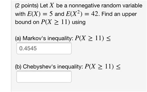 Solved 2 Points Let X Be A Nonnegative Random Variable
