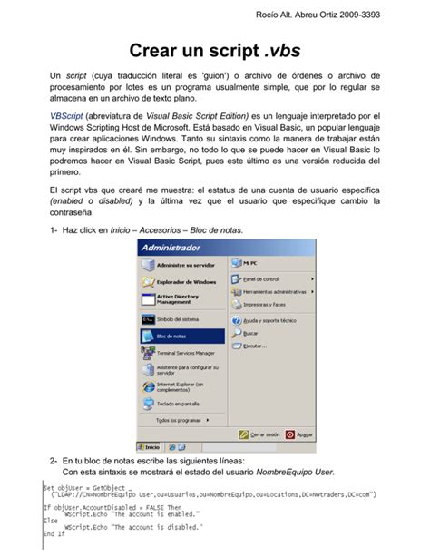 Crear Un Script Vbs Windows Server 2003 Learning