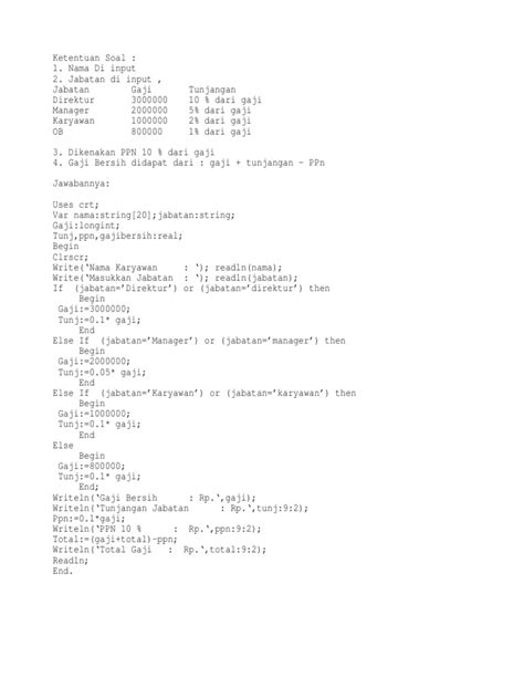 PDF Contoh Program Pascal Logika IF DOKUMEN TIPS
