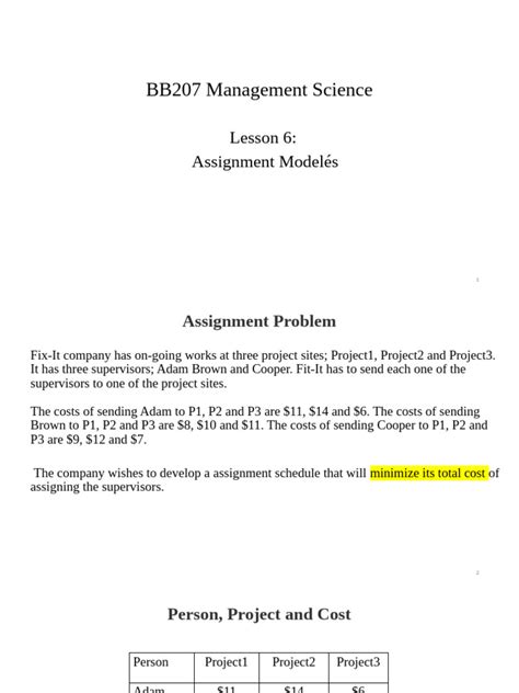 Lesson 6 Assignment Model Pdf