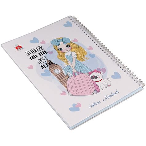 خرید دفتر سیمی 80 برگ طرح فانتزی دخترانه نهال آلما کد 7883 تکنوسان