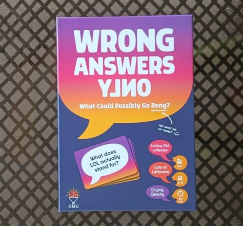 Wrong Answers Only The Party Game Gray Matters Games Aldi Reviewer