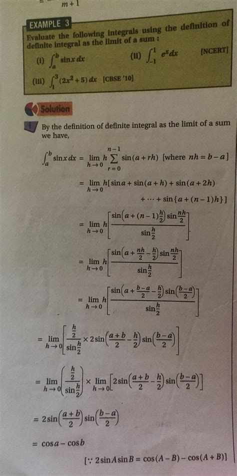 Evaluate The Following Integrals Using The Definition OfEXAMPLE 3 Defini