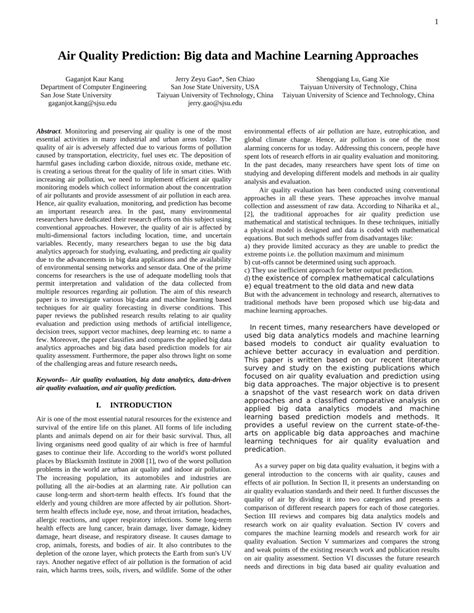 Pdf Air Quality Prediction Big Data And Machine Learning Approaches