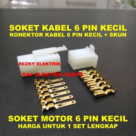 Jual Soket 6 Pin Soket Konektor Socket Connector Kabel Gepeng Kecil 6