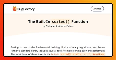The Built In `sorted` Function Bugfactory