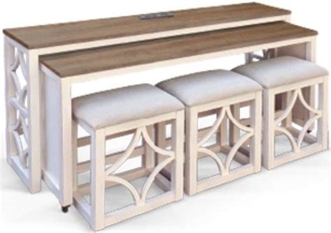 Sunny Designs™ 5 Piece Buckskin Marble White Nesting Console Table Set