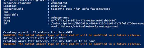 setting up vnet integration in app services using powershell azure government