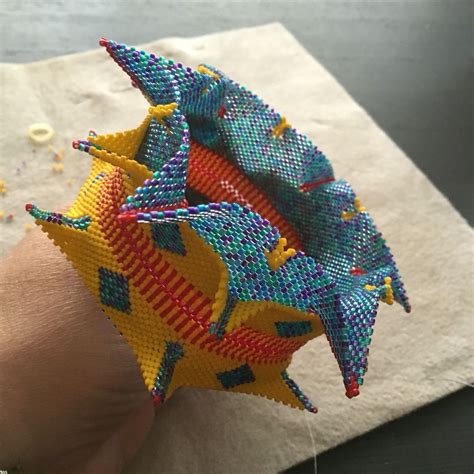 Contemporary Geometric Beadwork Lumy Omat Design Bead Work