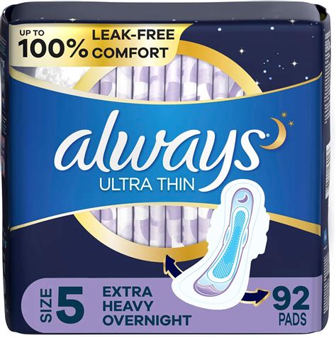 Amazon Always 超薄女性護墊 5 號 超重 隔夜吸力 附翅膀 46 入 x 2 總共 92 入