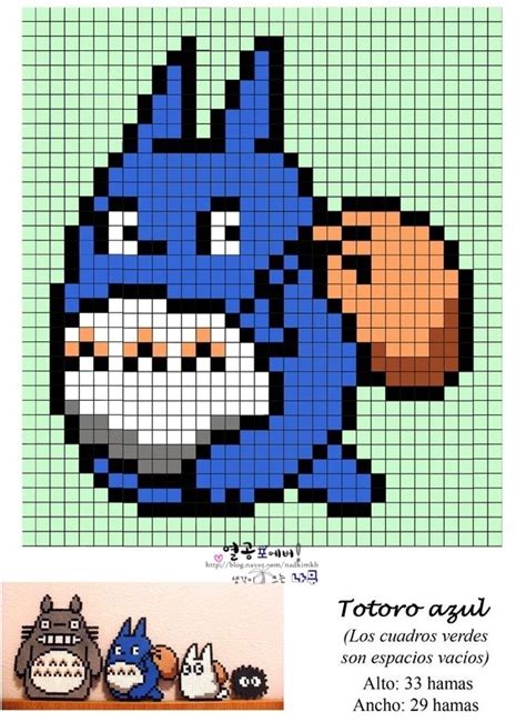 컬러비즈도안 만화캐릭터 이웃집 토토로 만들기 네이버 블로그