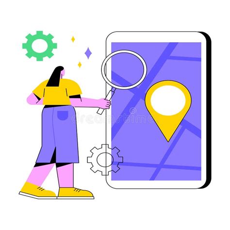 Mobile Tracking Soft Abstract Concept Vector Illustration Stock Vector