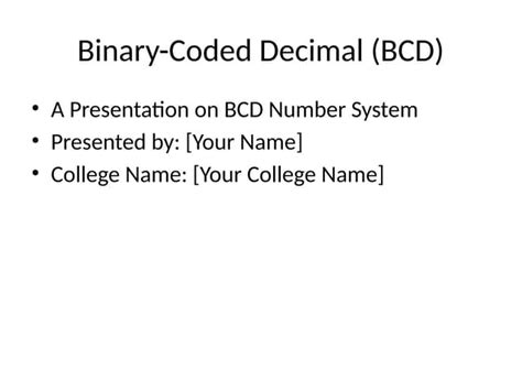 Bcd To Binary Code Converter Pptx
