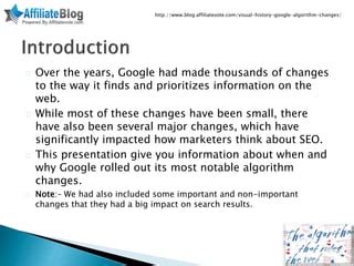 A Visual History Of Google Algorithm Changes PPT