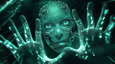 Mysterious Hacker In A Dark Futuristic Setting A Symbol Of Cybercrime