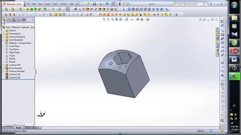 Solidworks Filled Surface Thicken Planar Surface Cut Thicken Surface Cut Grabcad Tutorials